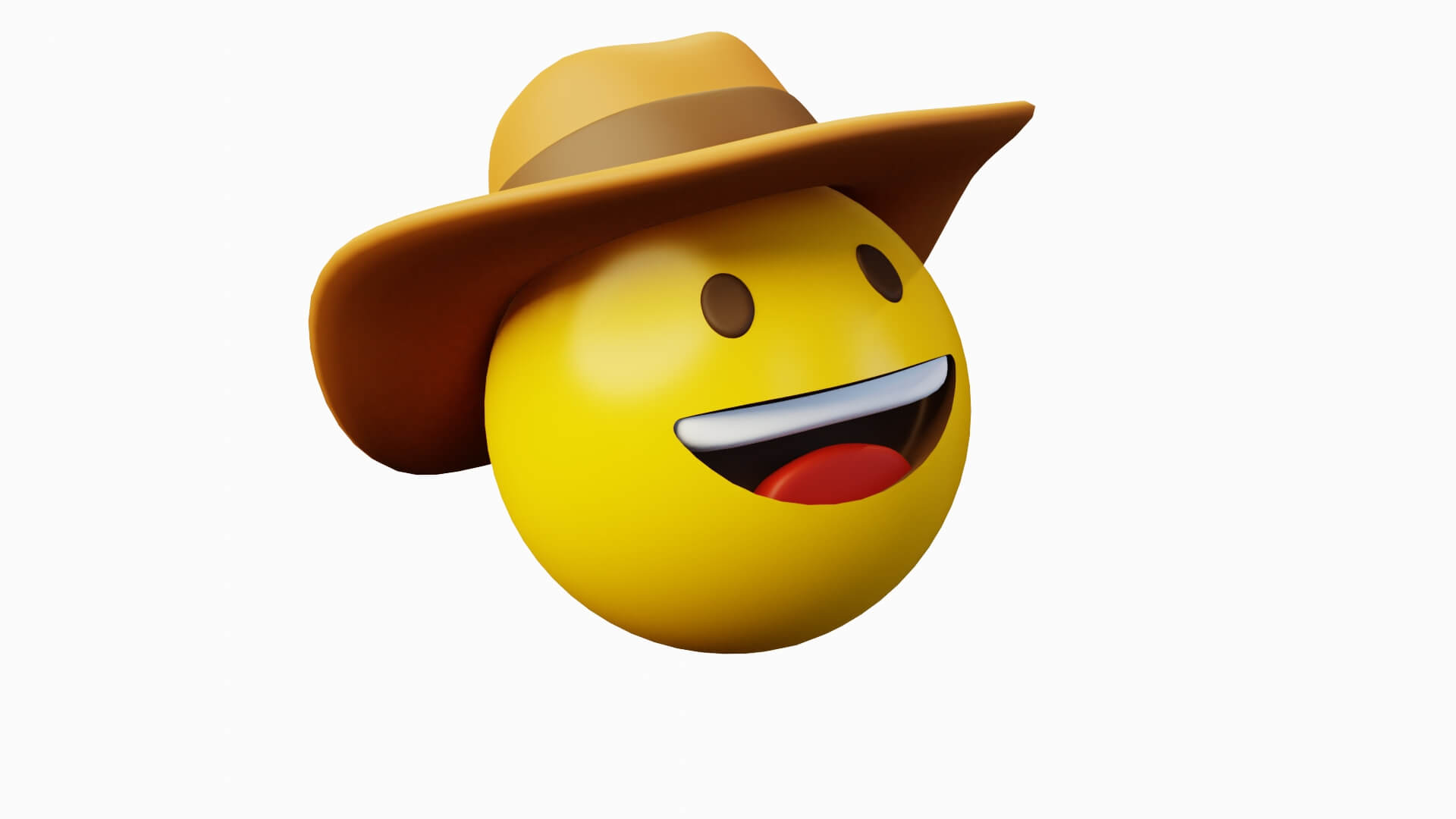 Cowboy Emoticon Emoji or Smiley - 3D Model by cangbacang