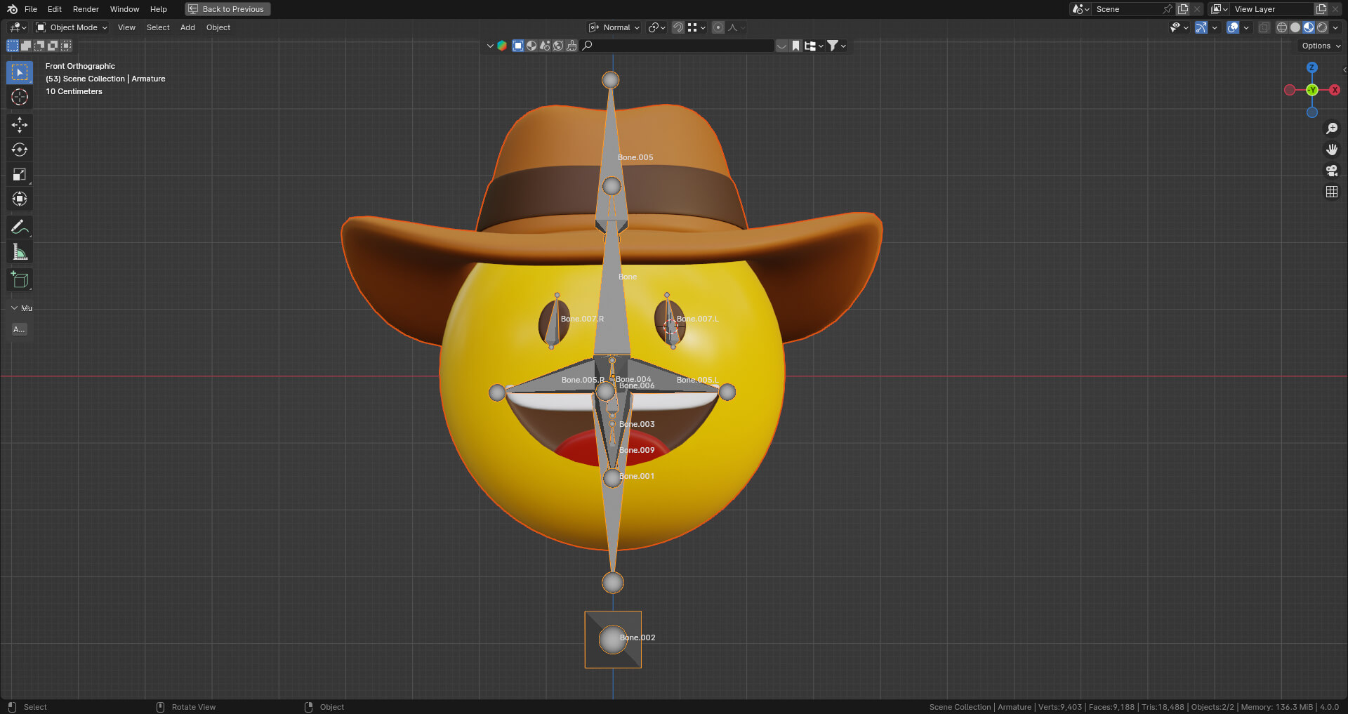 Cowboy Emoticon Emoji or Smiley - 3D Model by cangbacang