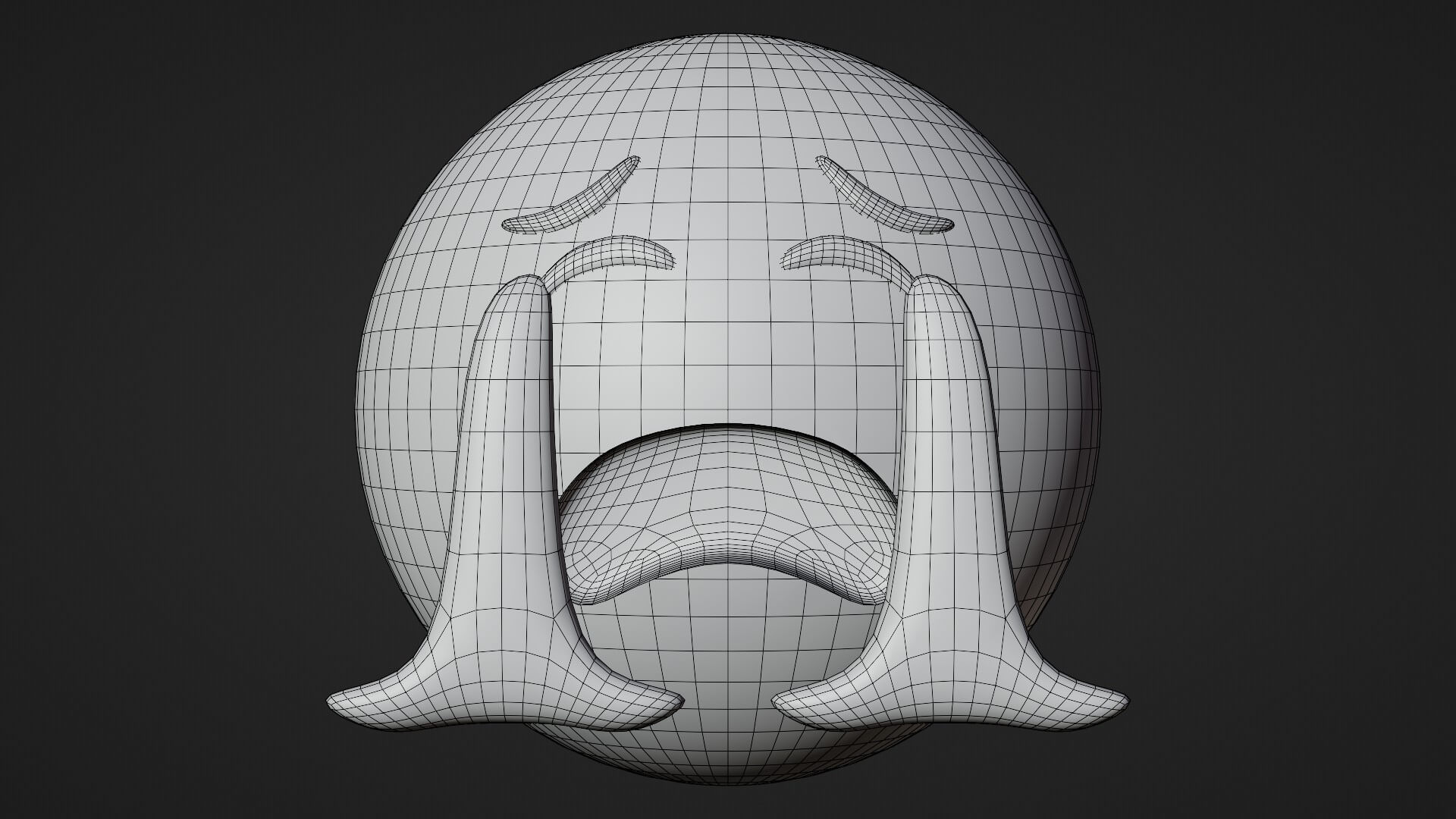 Crying Yellow Ball Emoticon Emoji or Smiley - 3D Model by cangbacang