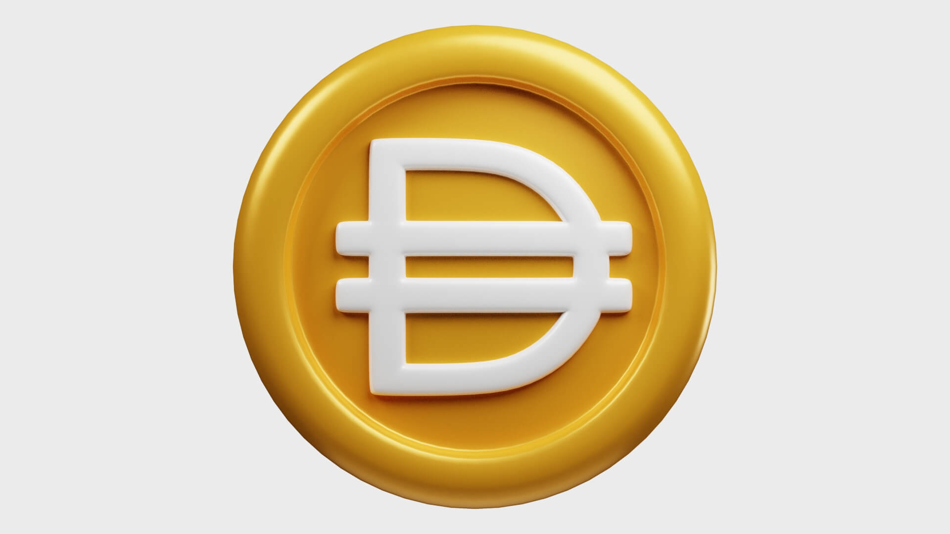Dai Gold Crypto Coin With Cartoon Style - 3D Model by cangbacang