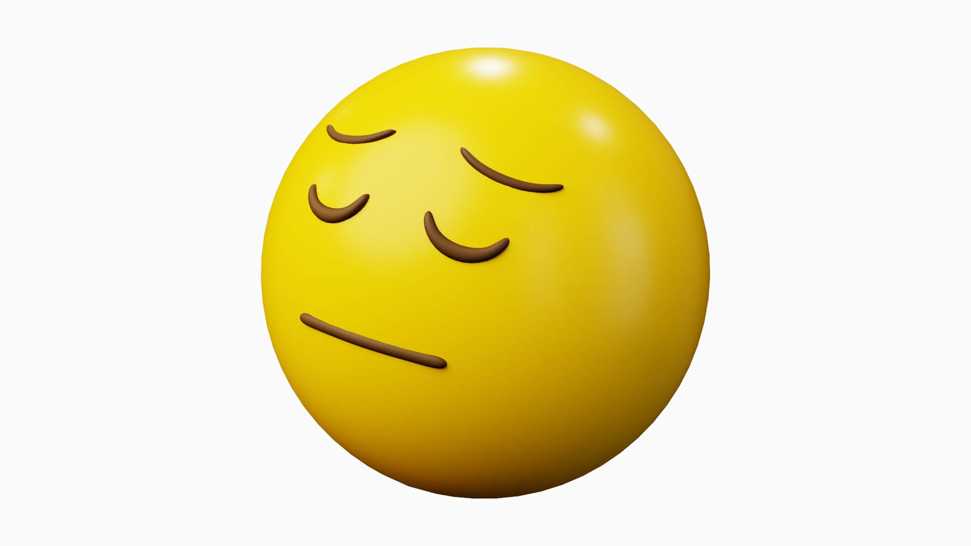 Disappointed Face Emoticon Emoji or Smiley - 3D Model by cangbacang
