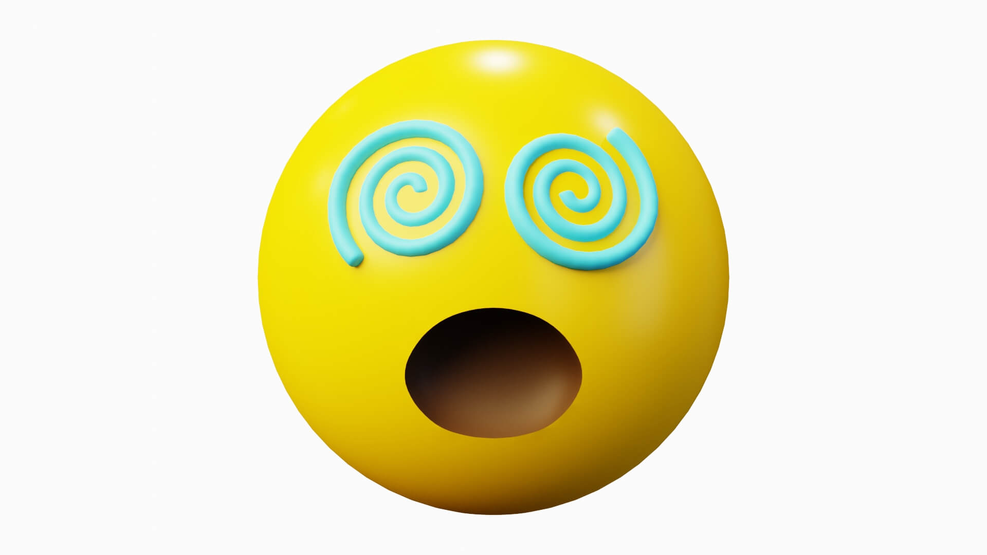 Dizzy With Spiral Eyes Emoticon Emoji or Smiley - 3D Model by cangbacang