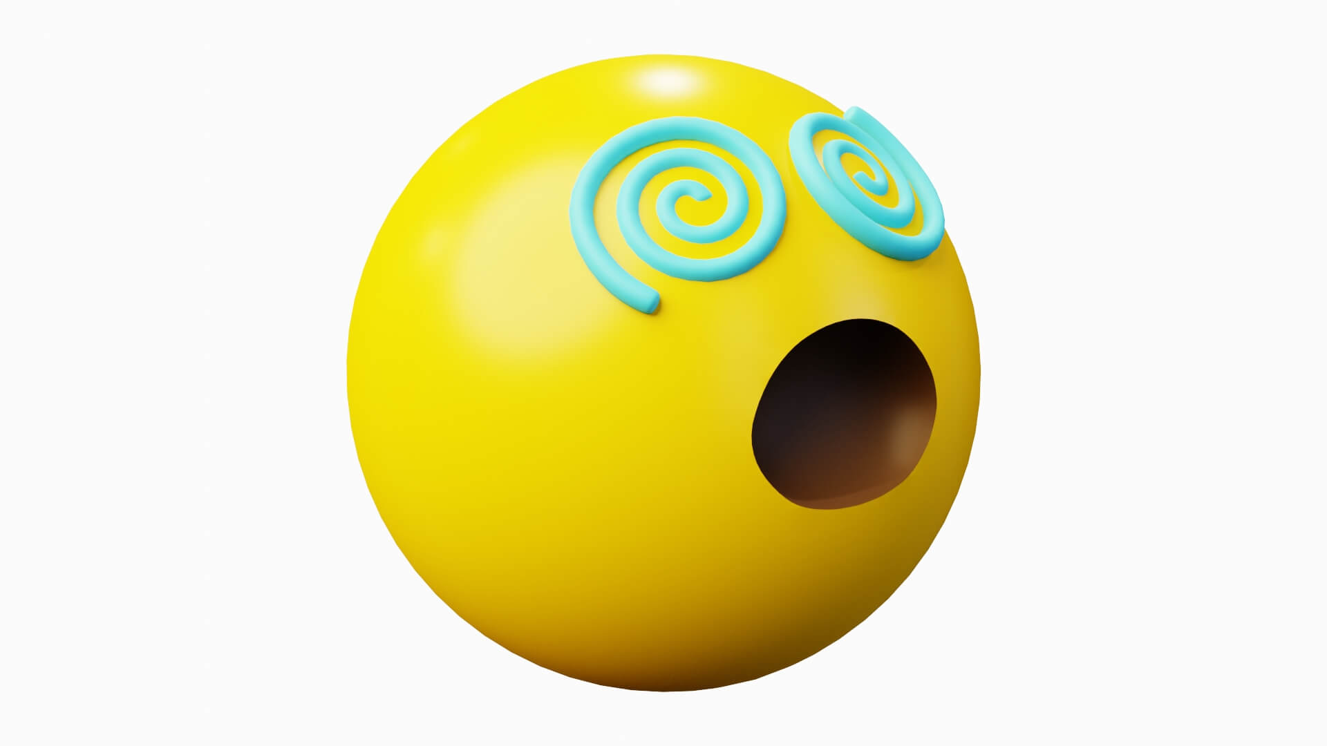 Dizzy With Spiral Eyes Emoticon Emoji or Smiley - 3D Model by cangbacang