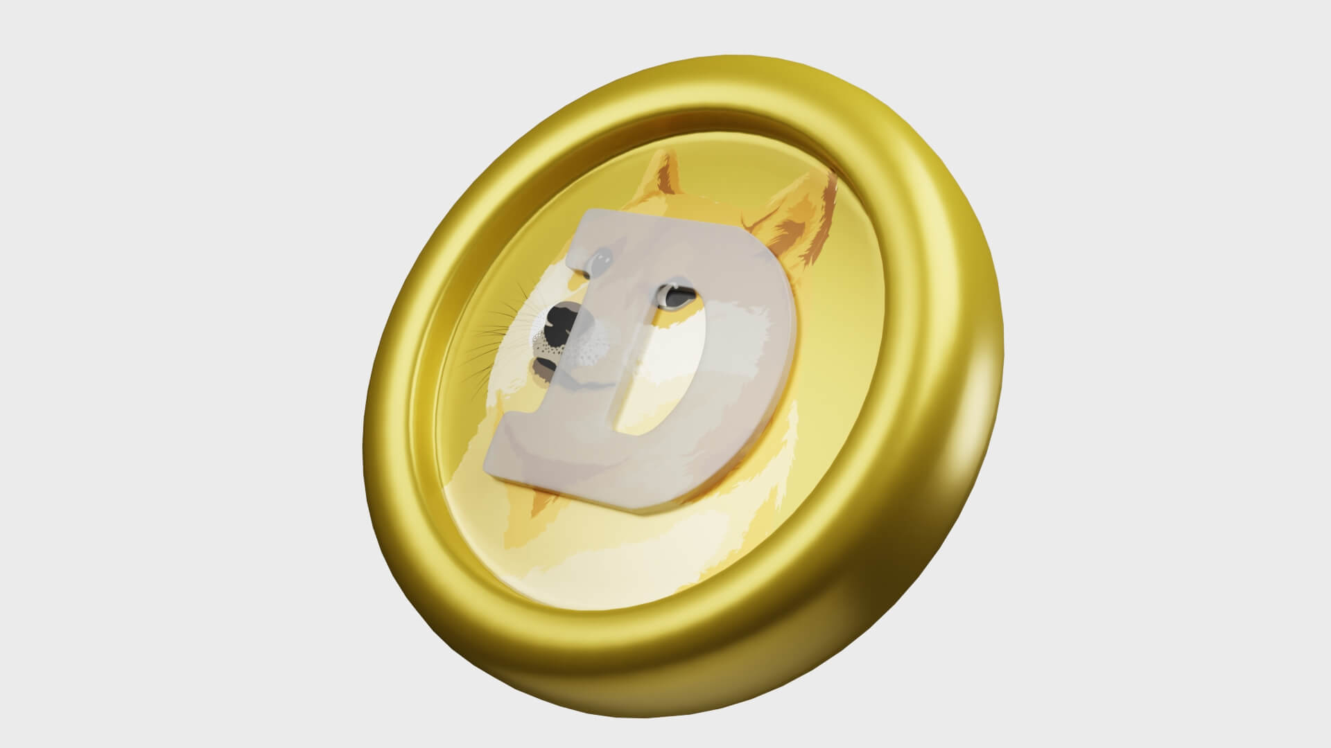 Dogecoin or Doge Gold Crypto Coin With Cartoon Style - 3D Model by ...