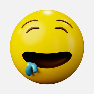 Drooling Emoticon Emoji or Smiley - 3D Model by cangbacang