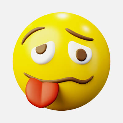 Drunk or Stupid Face Emoticon Emoji or Smiley - 3D Model by cangbacang