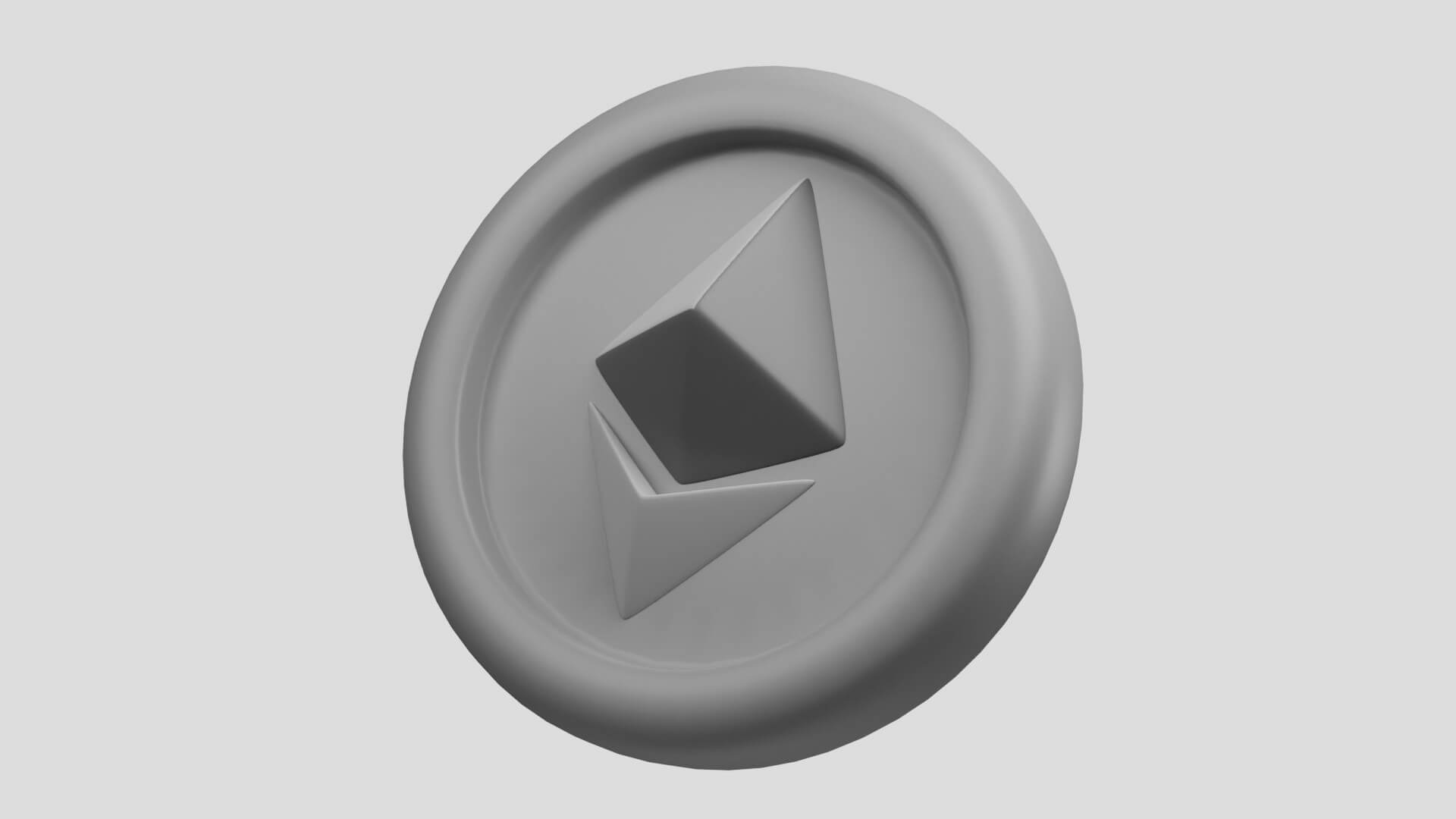 Ethereum or ETH Silver Coin With Cartoon Style - 3D Model by cangbacang