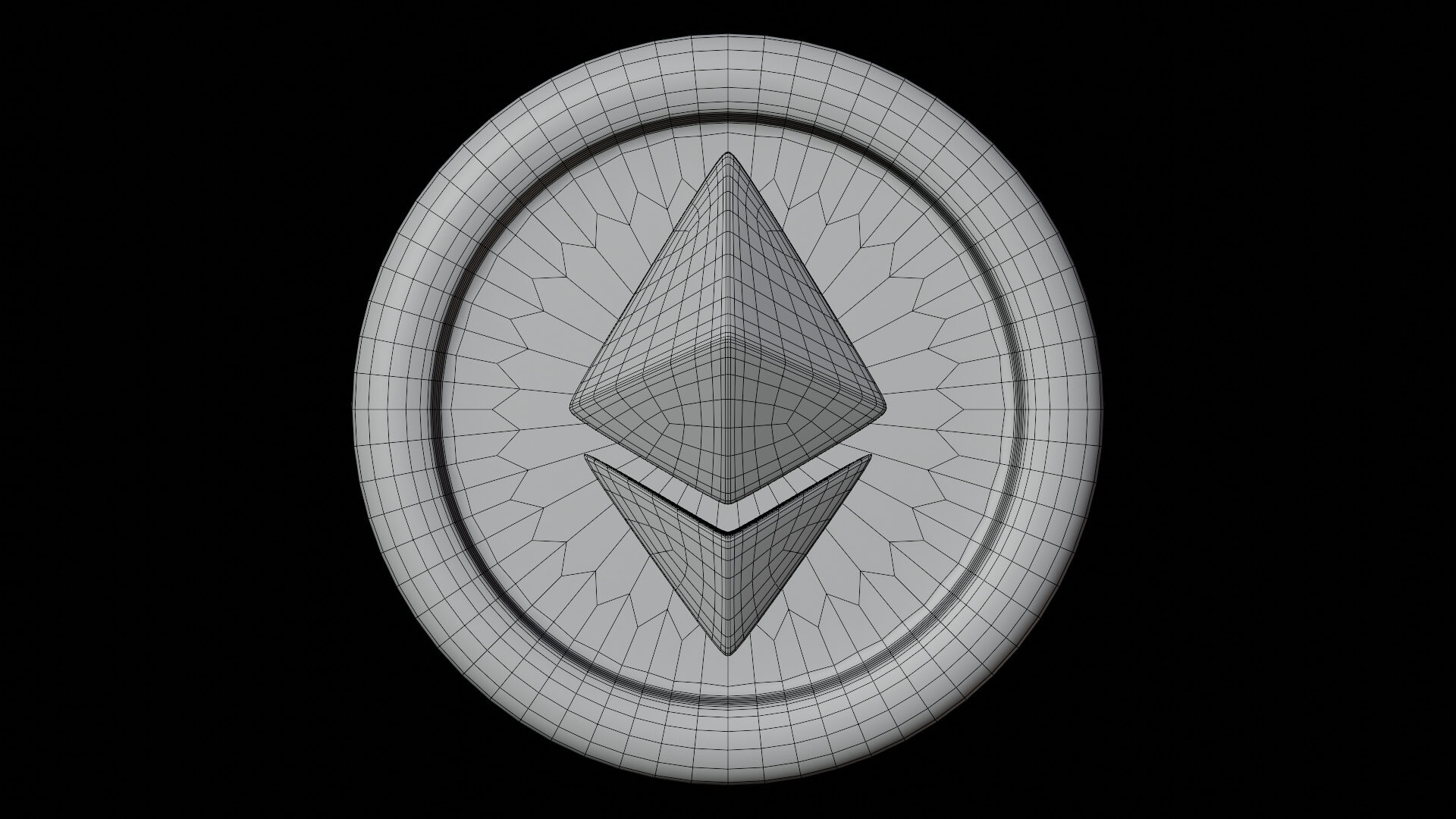 Ethereum or ETH Silver Coin With Cartoon Style - 3D Model by cangbacang