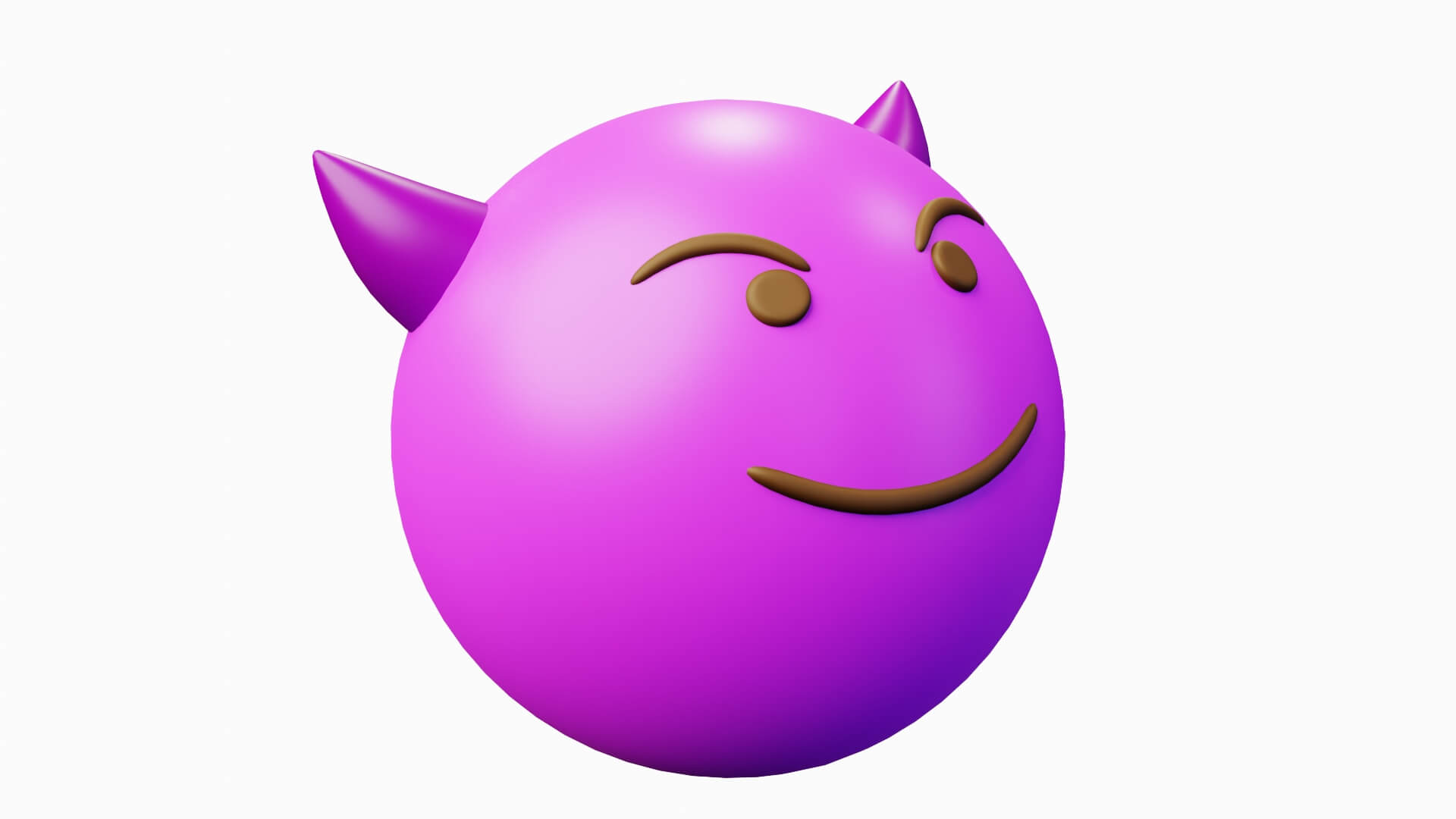 Evil Purple Emoticon Emoji or Smiley - 3D Model by cangbacang