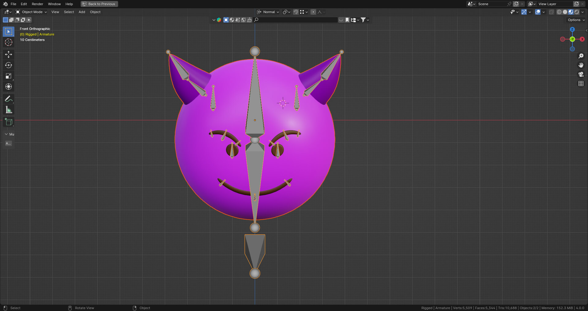 Evil Purple Emoticon Emoji or Smiley - 3D Model by cangbacang