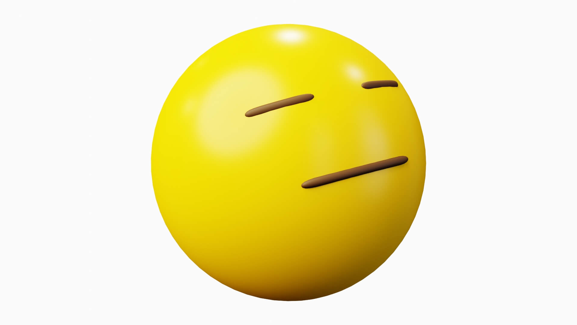 Expressionless Face Emoticon Emoji or Smiley - Free 3D Model by cangbacang