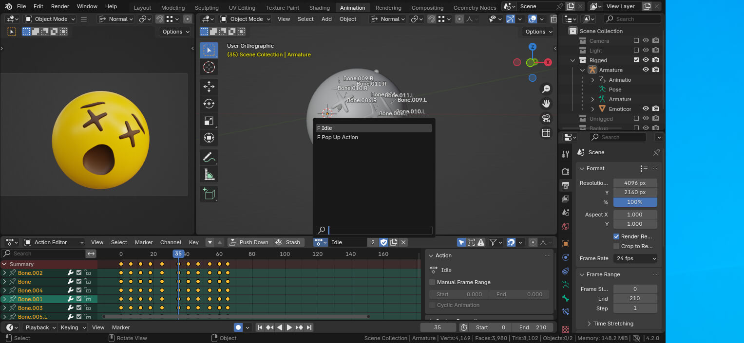 Faint or Dead Face Emoticon Emoji or Smiley - 3D Model by cangbacang
