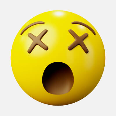 Faint or Dead Face Emoticon Emoji or Smiley - 3D Model by cangbacang