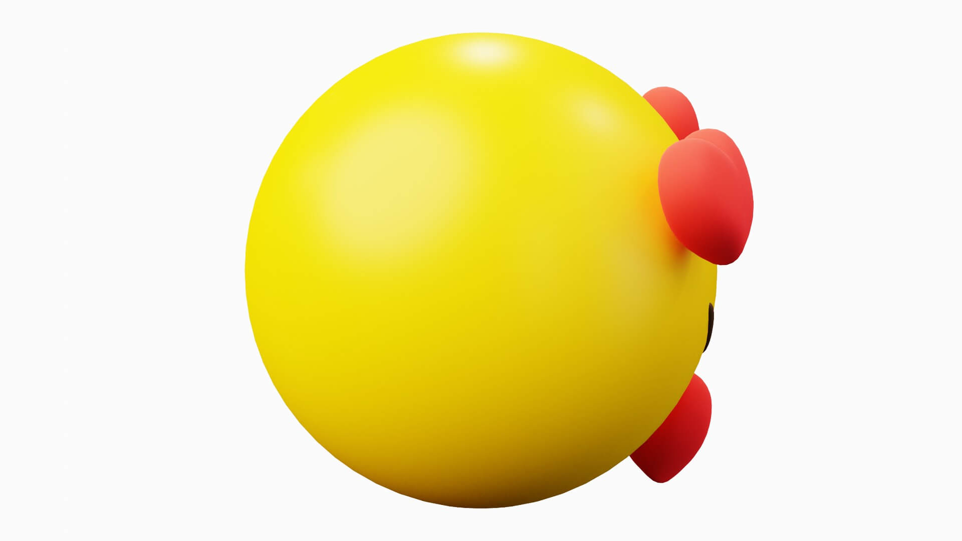 Feeling Loved Yellow Ball Emoticon Emoji or Smiley - 3D Model by cangbacang