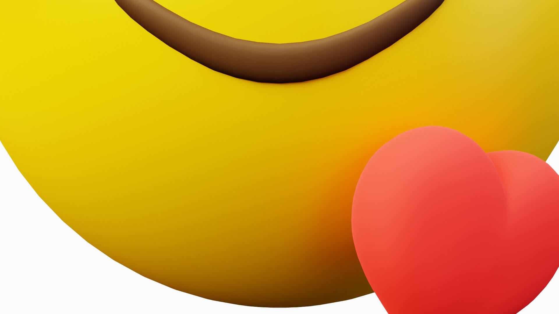 Feeling Loved Yellow Ball Emoticon Emoji or Smiley - 3D Model by cangbacang