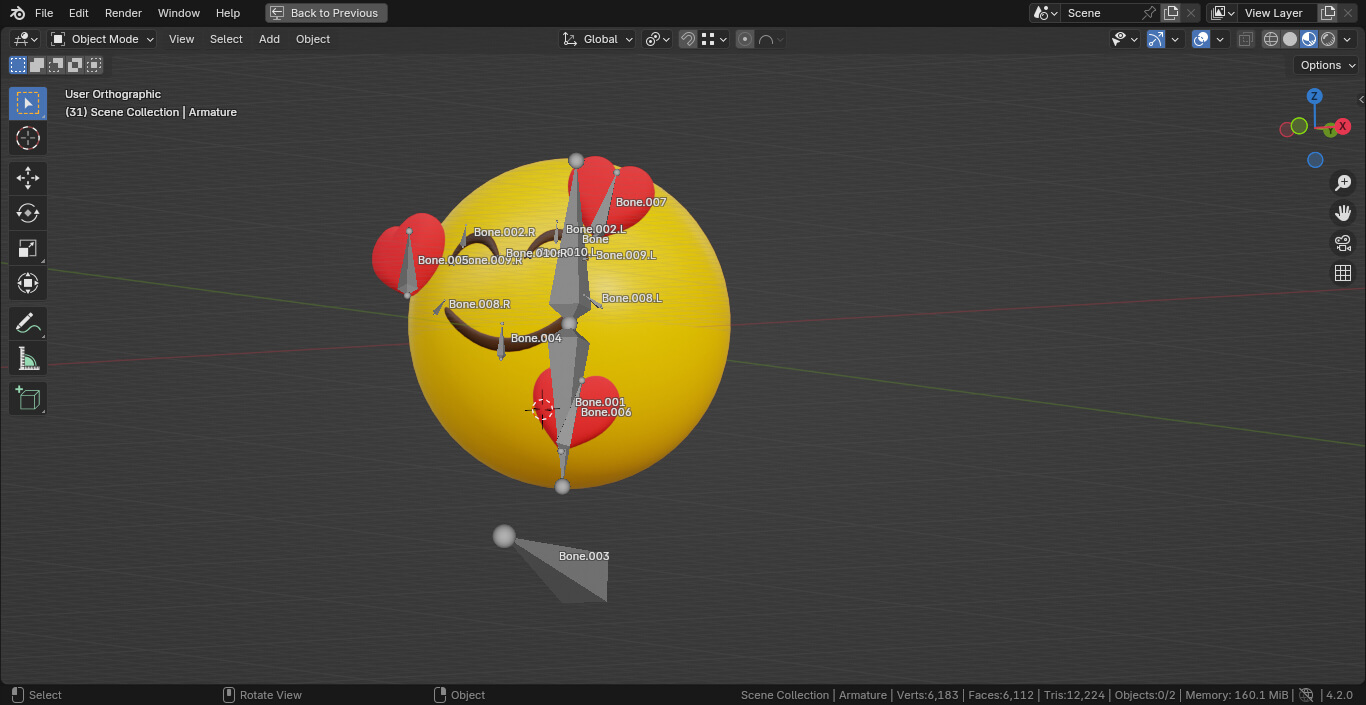 Feeling Loved Yellow Ball Emoticon Emoji or Smiley - 3D Model by cangbacang