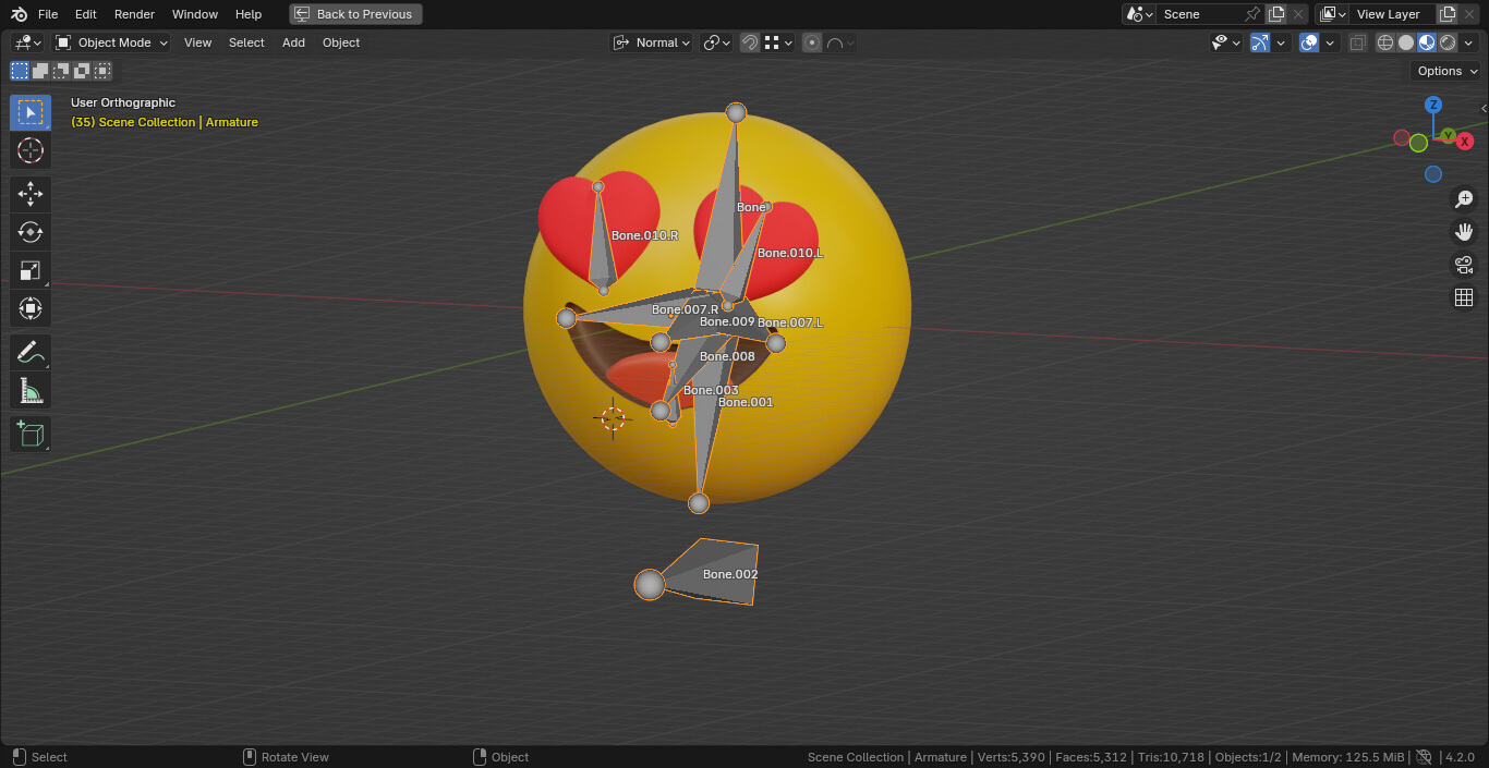 Fell in Love Yellow Ball Emoticon Emoji or Smiley - 3D Model by cangbacang