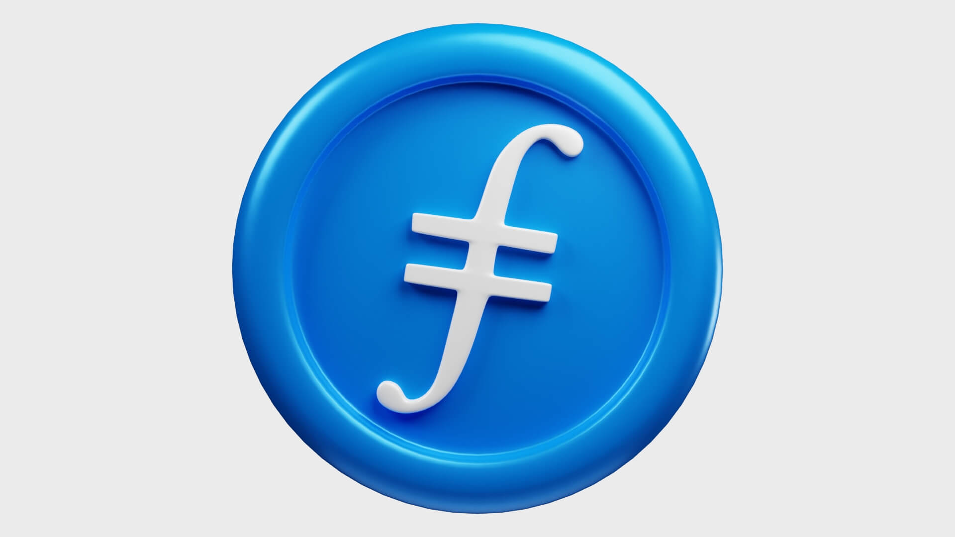 Filecoin or Fil Blue Crypto Coin With Cartoon Style - 3D Model by ...