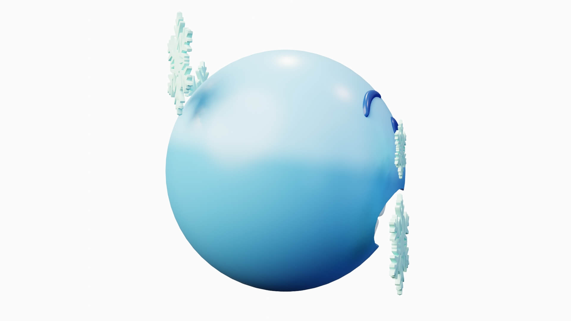 Freezing Cold Emoticon Emoji or Smiley - 3D Model by cangbacang