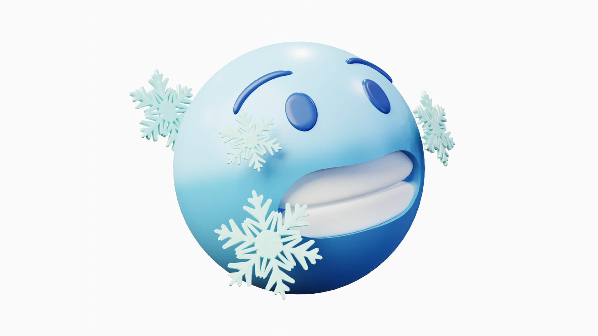 Freezing Cold Emoticon Emoji or Smiley - 3D Model by cangbacang