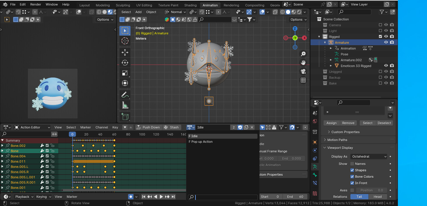 Freezing Cold Emoticon Emoji or Smiley - 3D Model by cangbacang