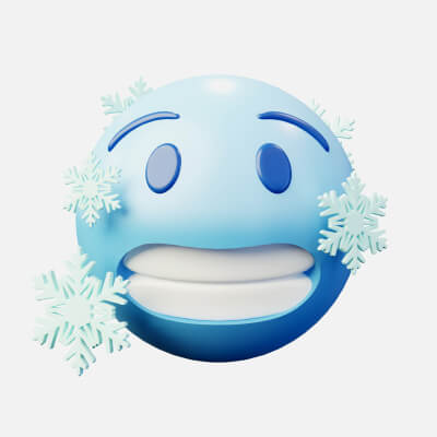 Freezing Cold Emoticon Emoji or Smiley - 3D Model by cangbacang