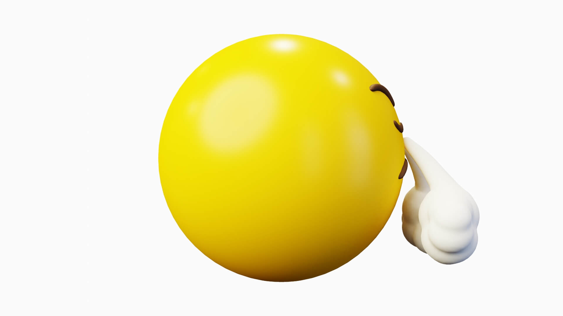 Frustrated Steam Face Emoticon Emoji or Smiley - 3D Model by cangbacang