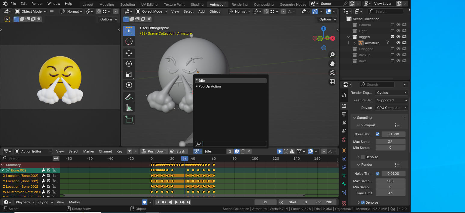 Frustrated Steam Face Emoticon Emoji or Smiley - 3D Model by cangbacang