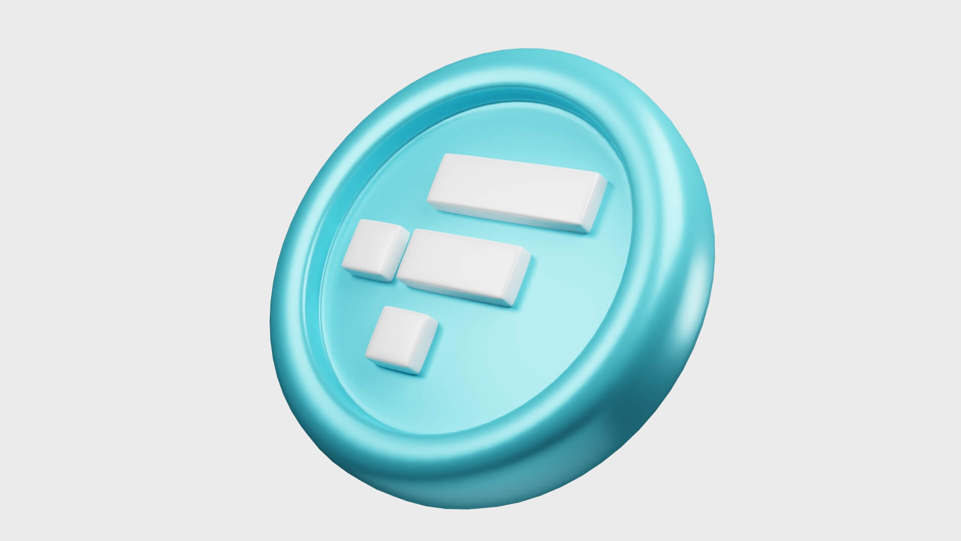 Ftx Token or Ftt Teal Crypto Coin With Cartoon Style - 3D Model by ...