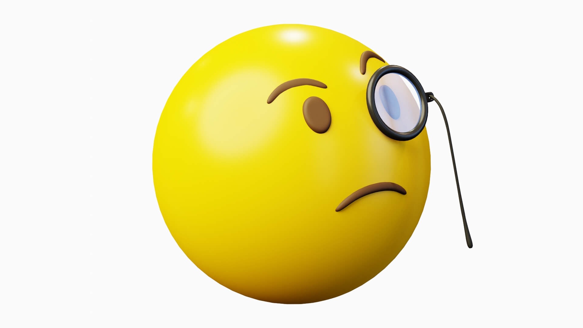 Gentleman With Monocle Emoticon Emoji or Smiley - 3D Model by cangbacang