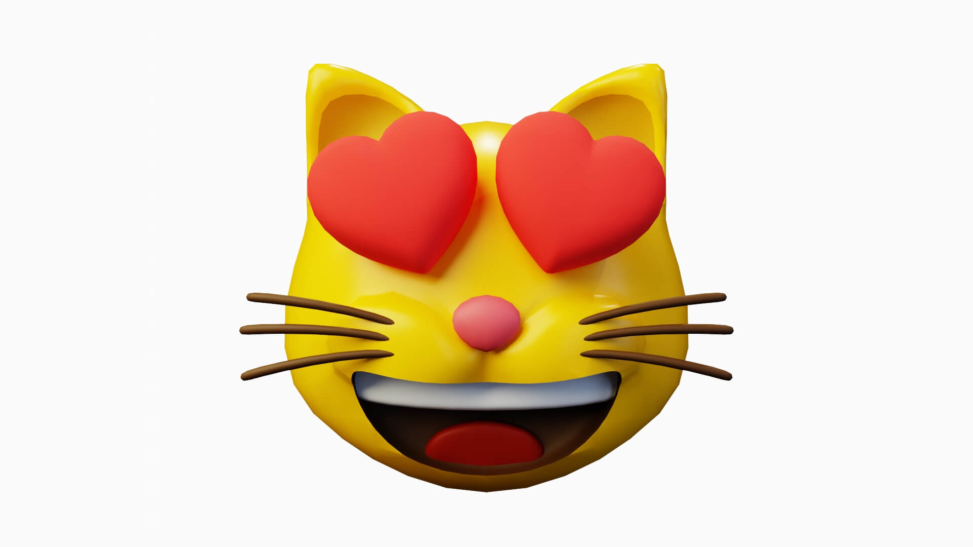 Heart Eyes Cat Emoticon Emoji or Smiley - 3D Model by cangbacang
