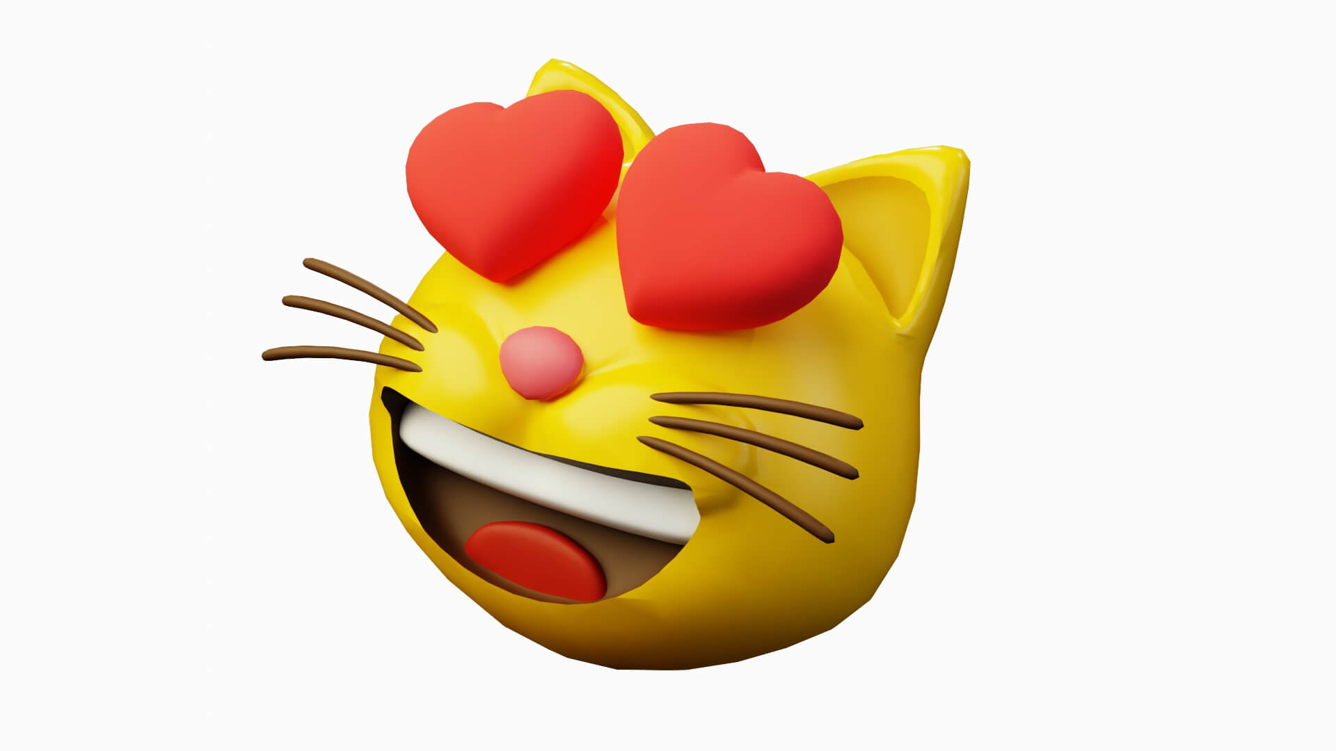 Heart Eyes Cat Emoticon Emoji or Smiley - 3D Model by cangbacang