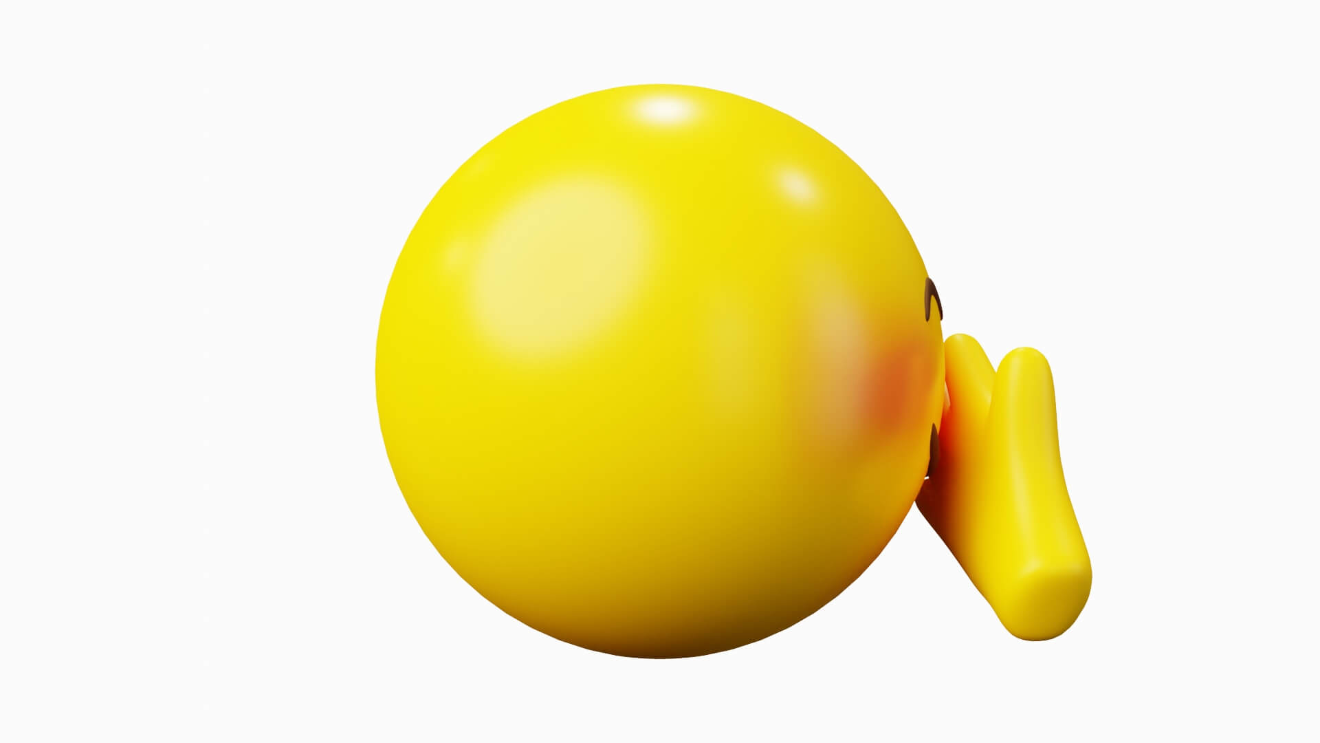 Hiding Smile or Shy Emoticon Emoji or Smiley - 3D Model by cangbacang