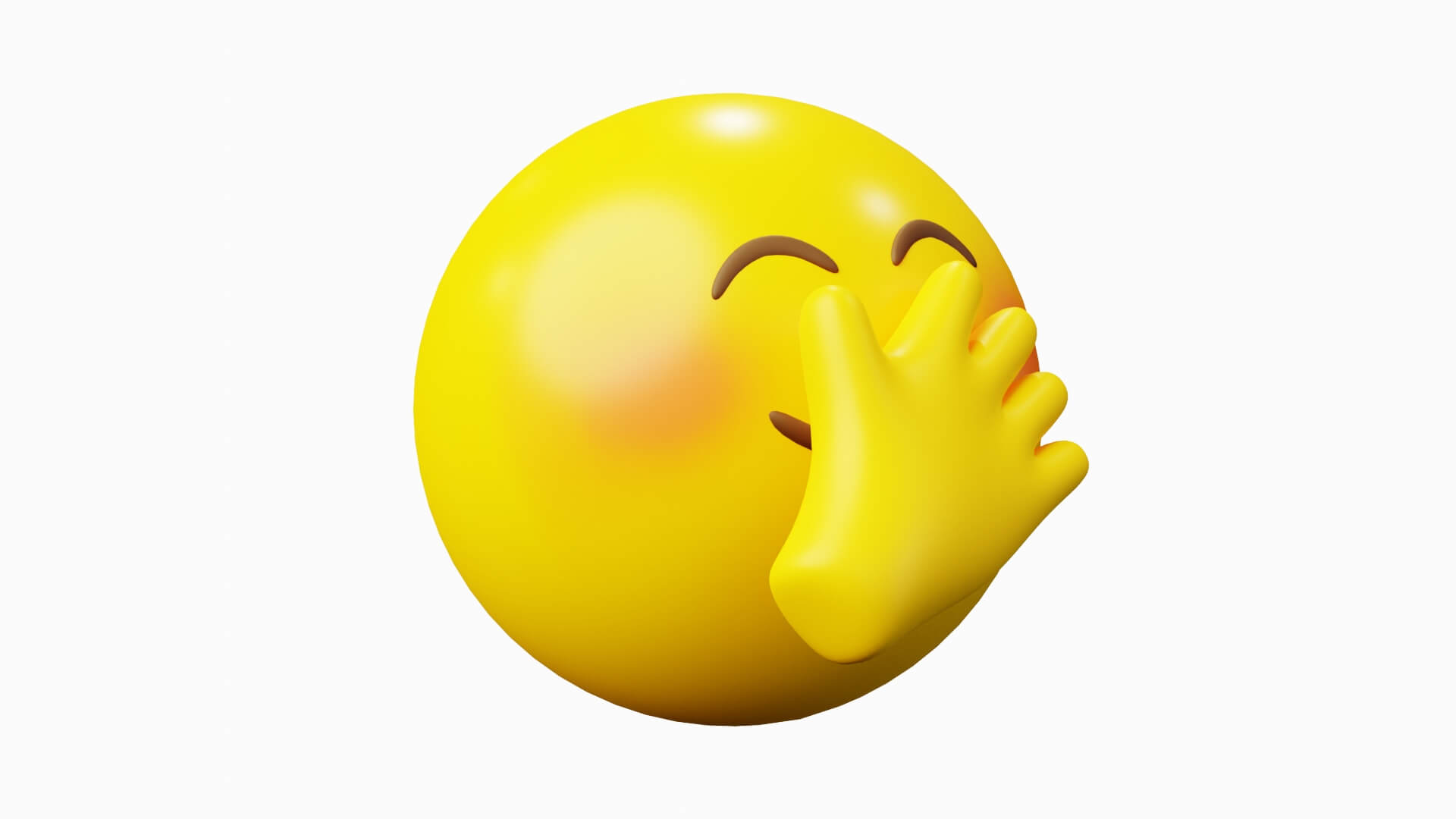 Hiding Smile or Shy Emoticon Emoji or Smiley - 3D Model by cangbacang