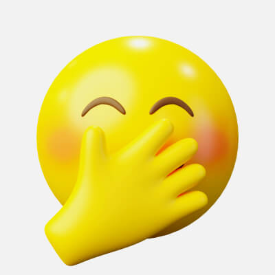 Hiding Smile or Shy Emoticon Emoji or Smiley - 3D Model by cangbacang