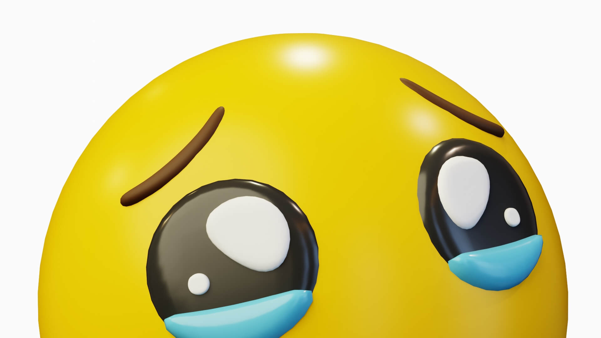 Holding Back Tears Face Emoticon Emoji or Smiley - 3D Model by cangbacang