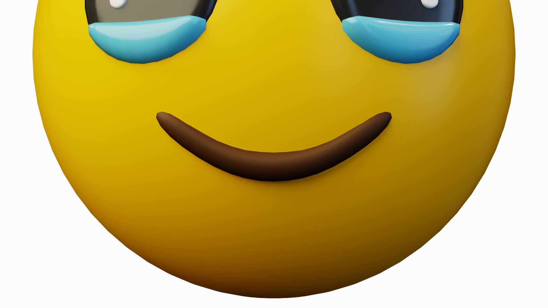 Holding Back Tears Face Emoticon Emoji or Smiley - 3D Model by cangbacang