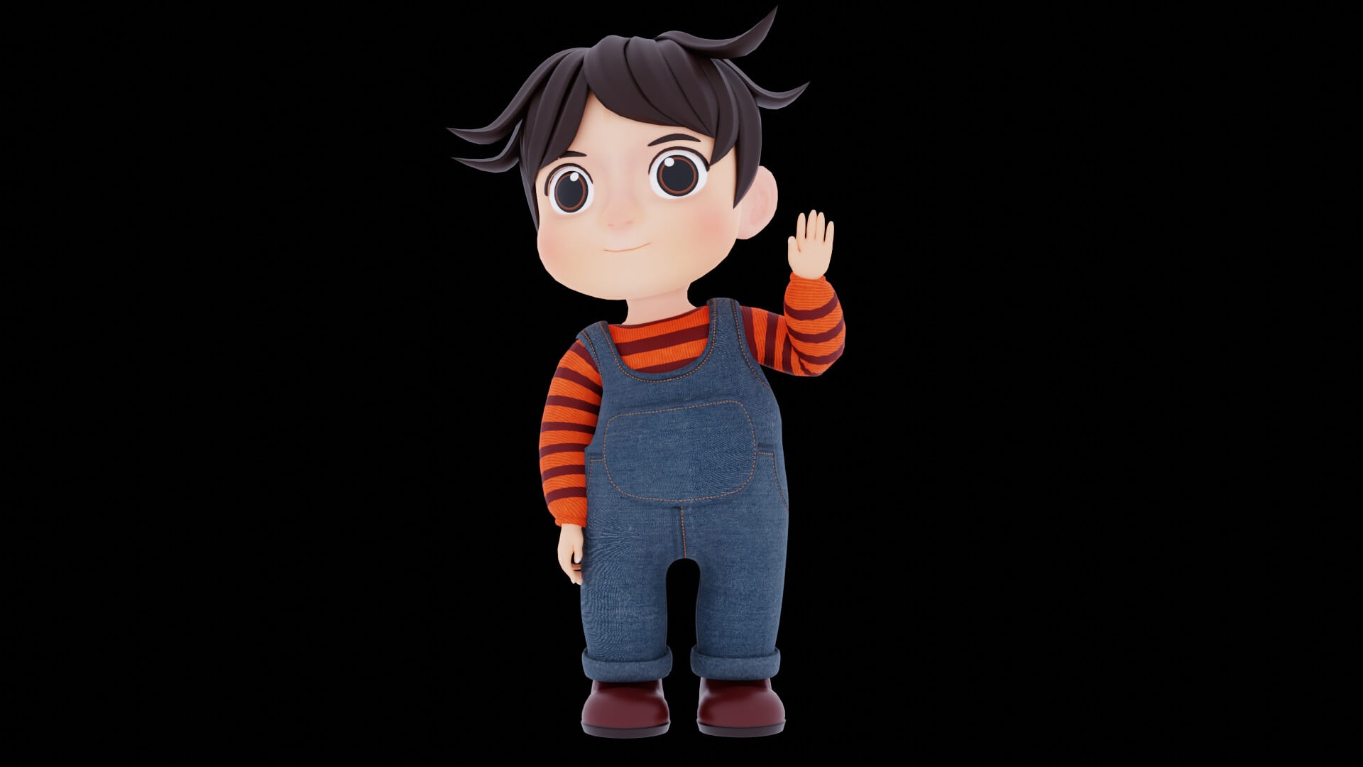 Hugo Cute Cartoon Boy - 3D Model by cangbacang