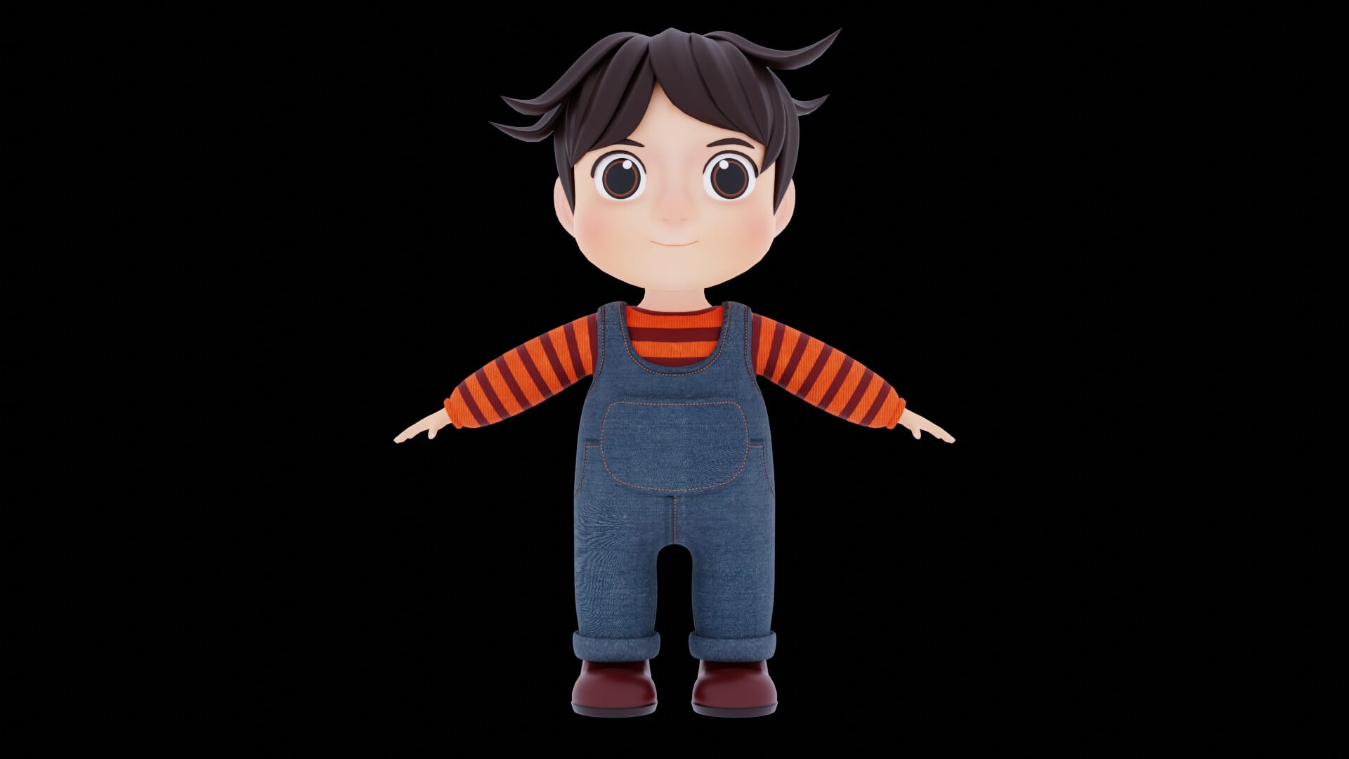 Hugo Cute Cartoon Boy - 3D Model by cangbacang