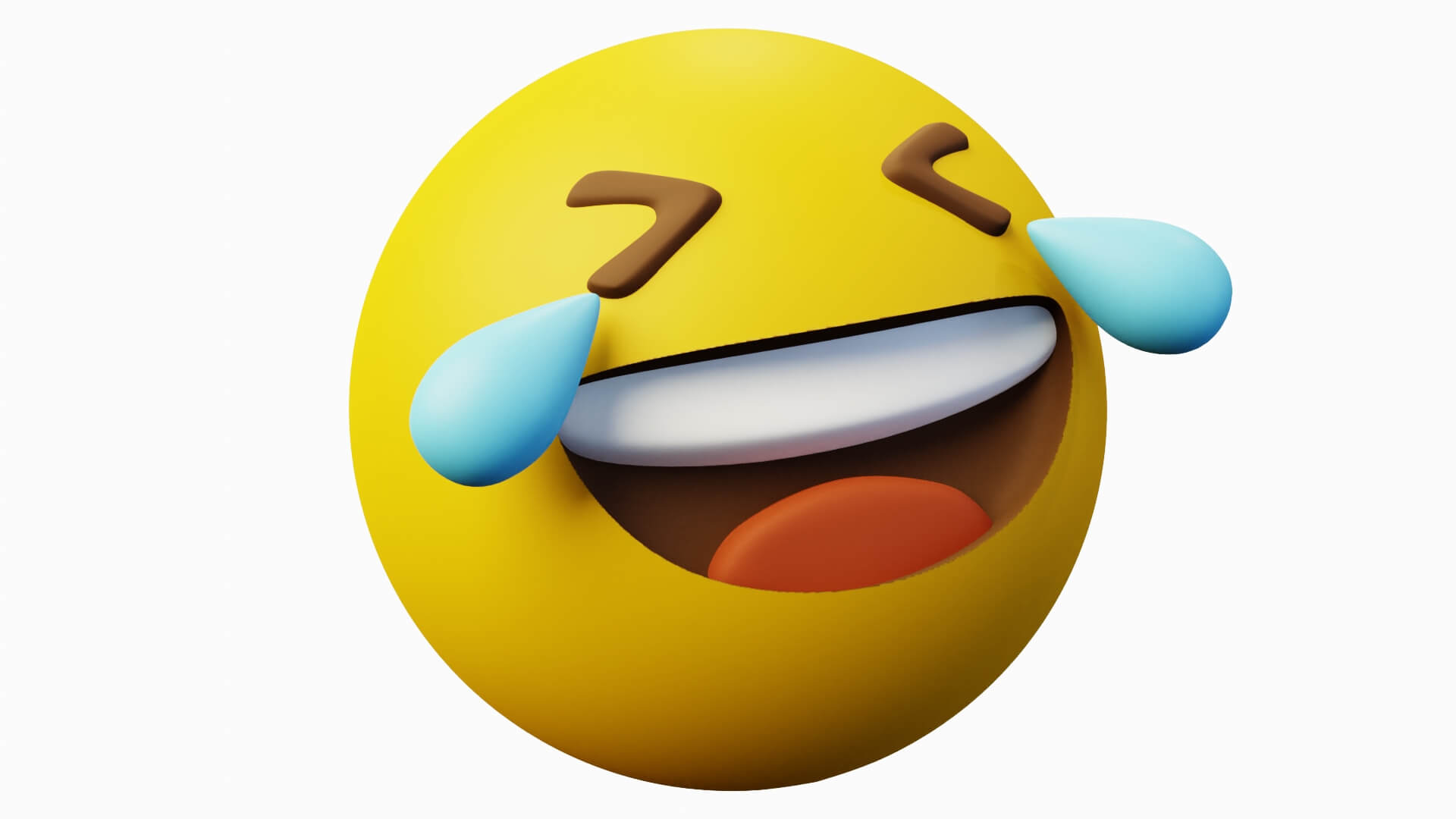 Laugh Out Loud Yellow Ball Emoticon Emoji or Smiley - 3D Model by ...
