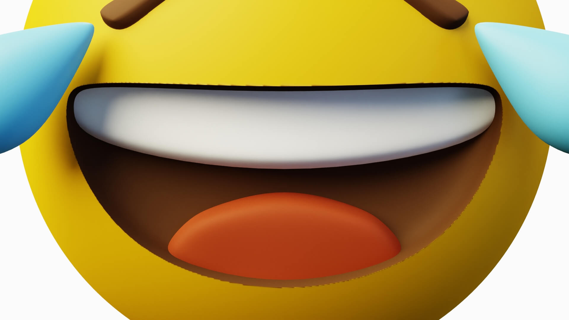 Laugh Out Loud Yellow Ball Emoticon Emoji or Smiley - 3D Model by cangbacang