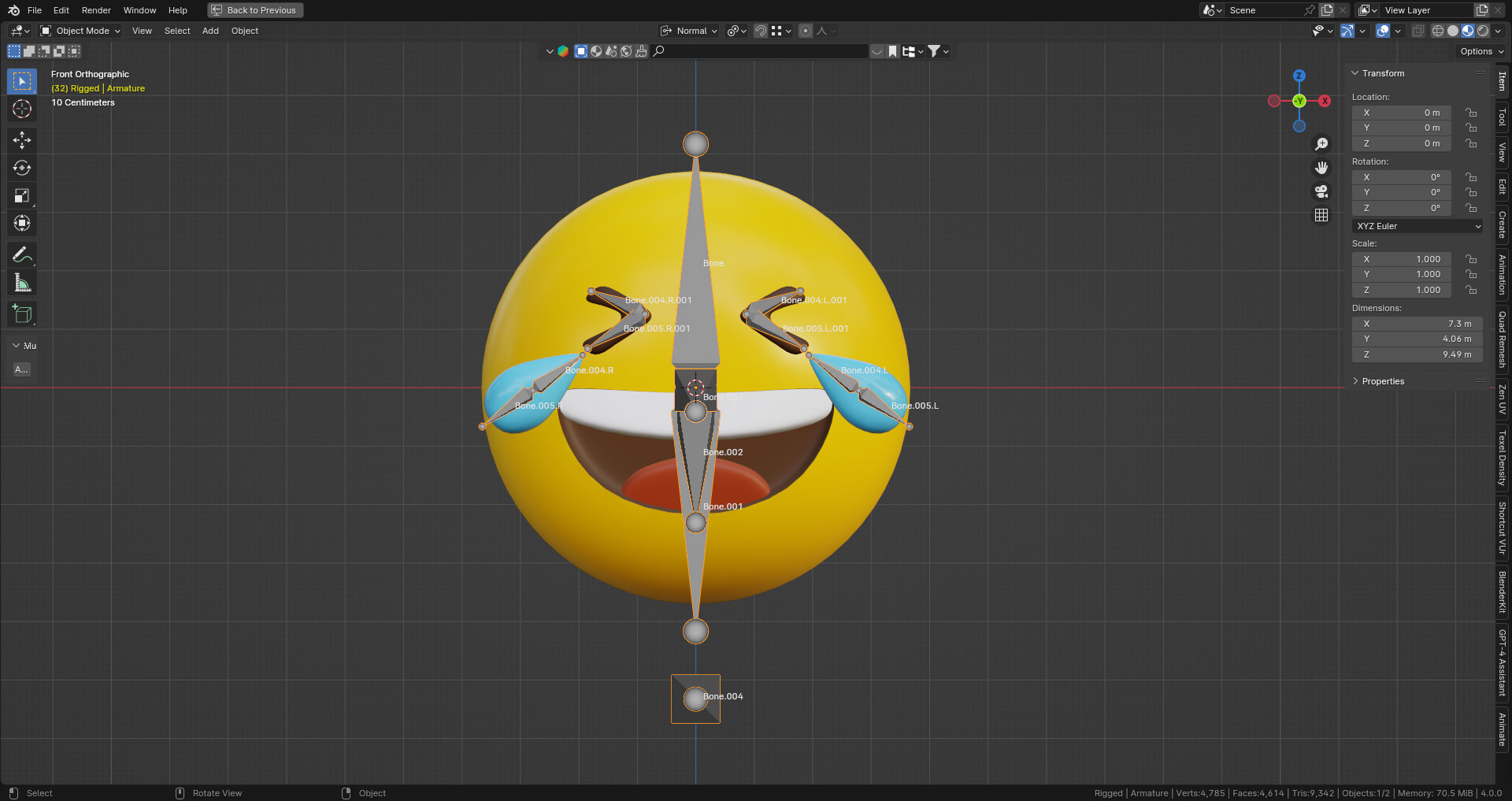 Laugh Out Loud Yellow Ball Emoticon Emoji or Smiley - 3D Model by ...
