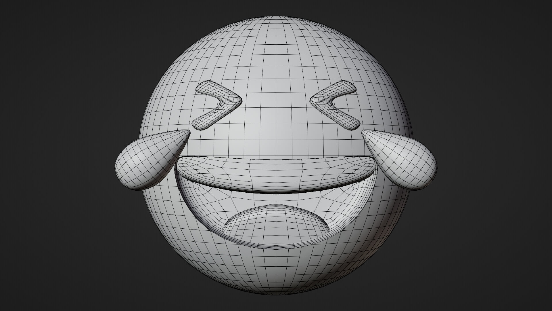 Laugh Out Loud Yellow Ball Emoticon Emoji or Smiley - 3D Model by ...