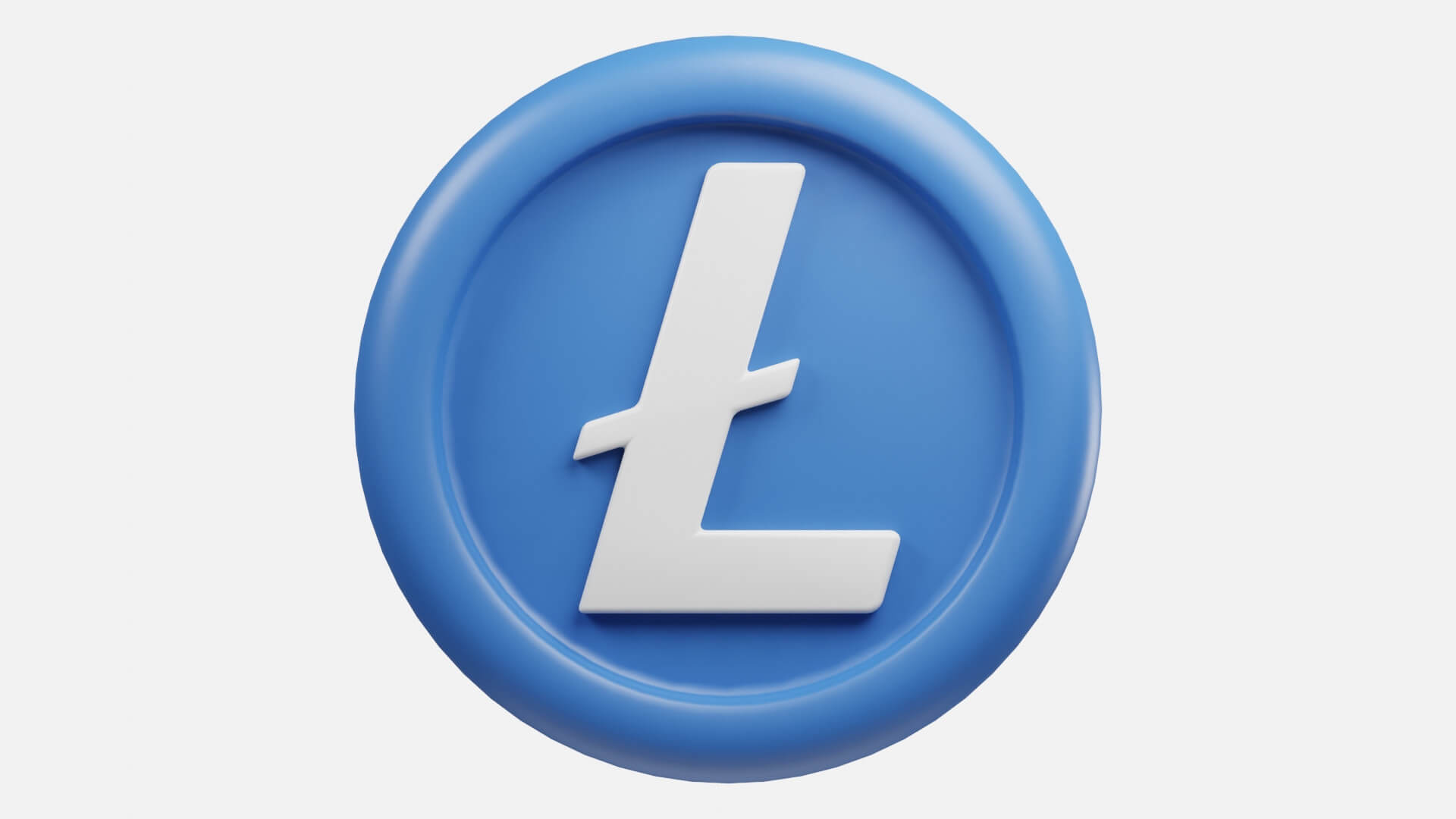 Litecoin or LTC Blue Coin With Cartoon Style - 3D Model by cangbacang