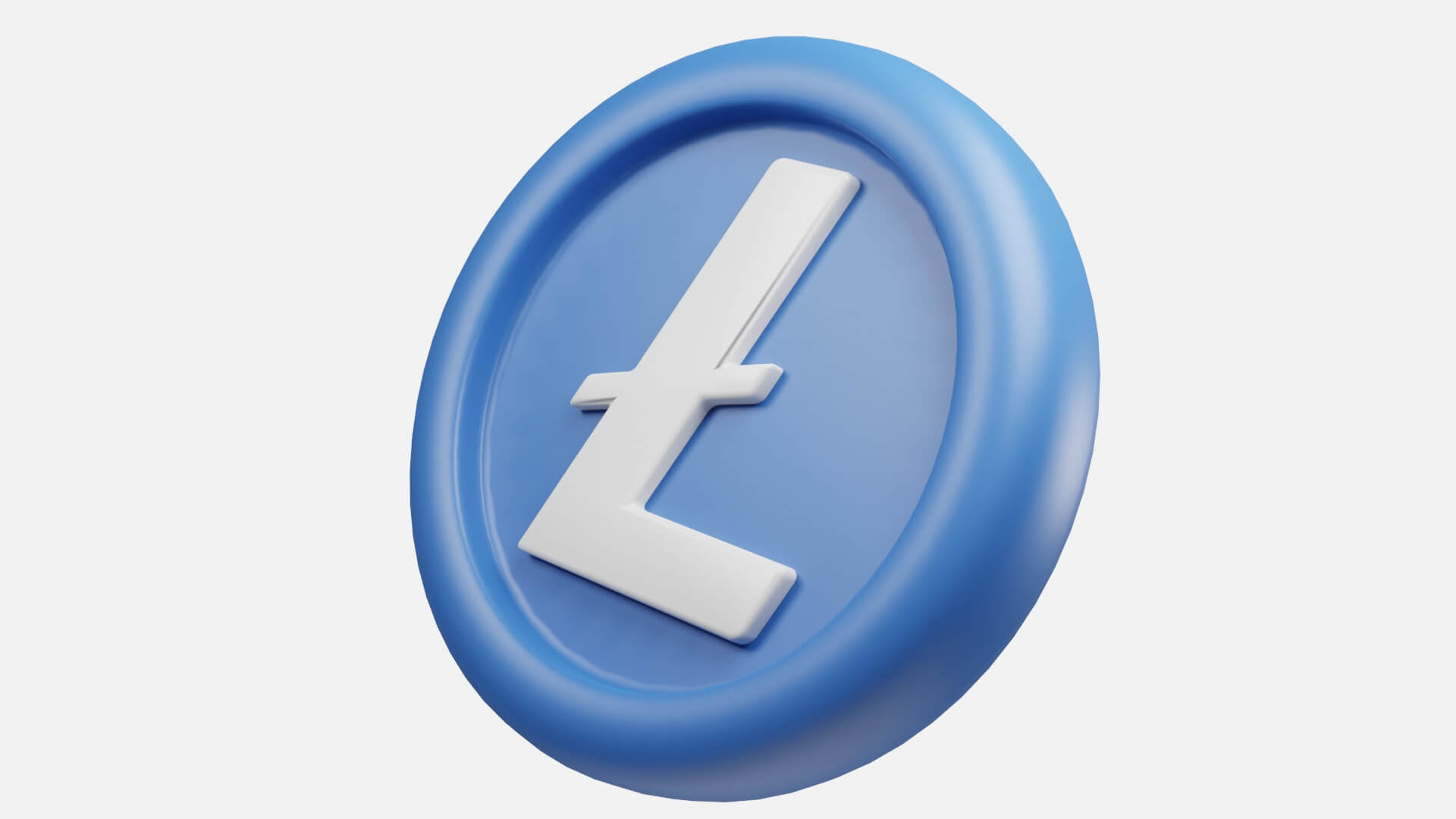 Litecoin or LTC Blue Coin With Cartoon Style - 3D Model by cangbacang