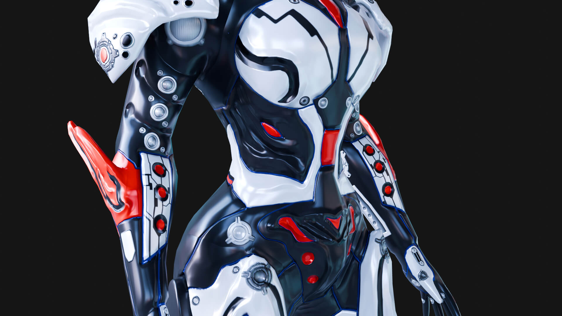 Low Poly Cyborg - Luminexa 3D Model by cangbacang