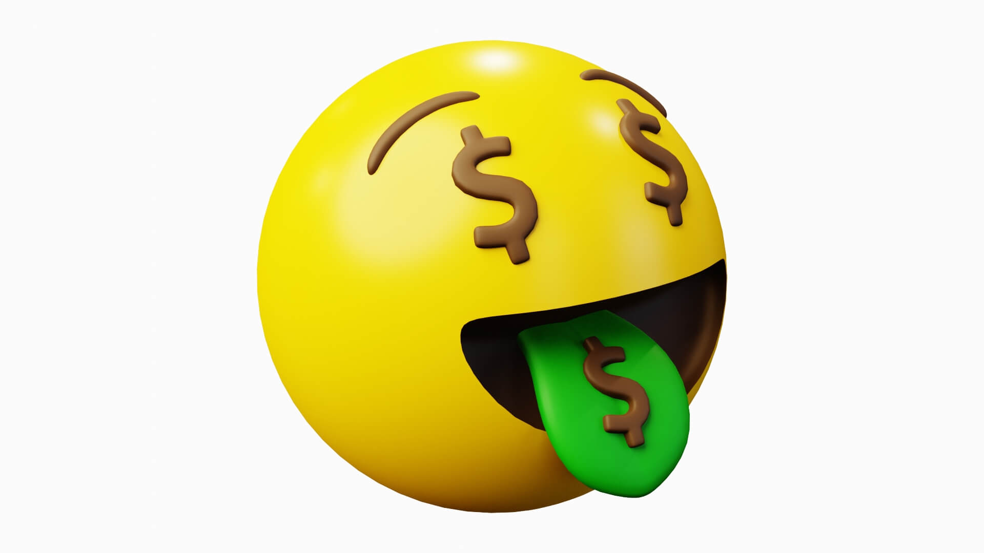 Money Eyes Tongue Face Emoticon Emoji or Smiley - 3D Model by cangbacang