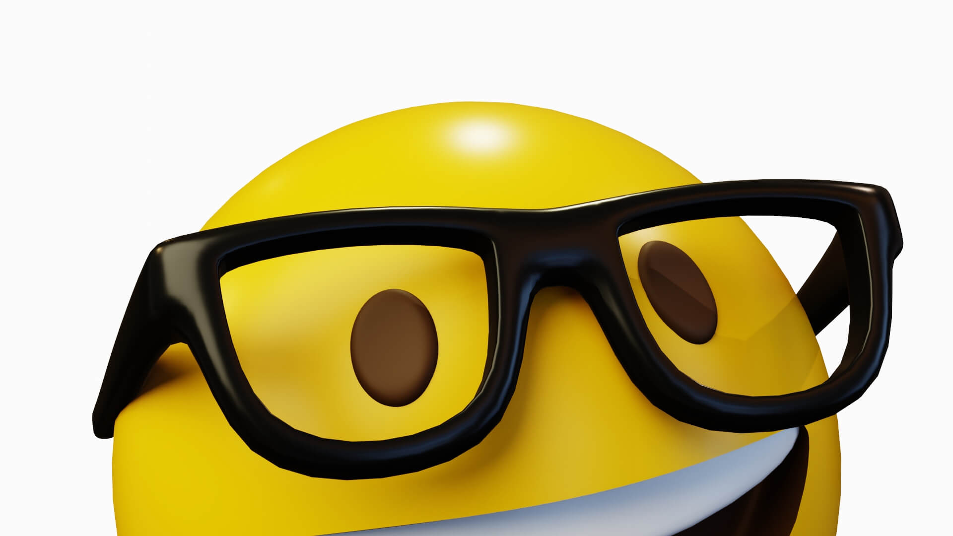 Nerd Glasses Face Emoticon Emoji or Smiley - 3D Model by cangbacang