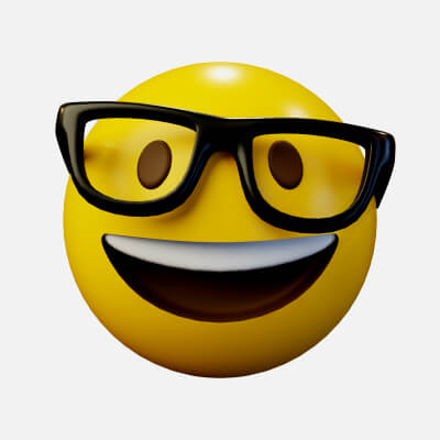Nerd Glasses Face Emoticon Emoji or Smiley - 3D Model by cangbacang