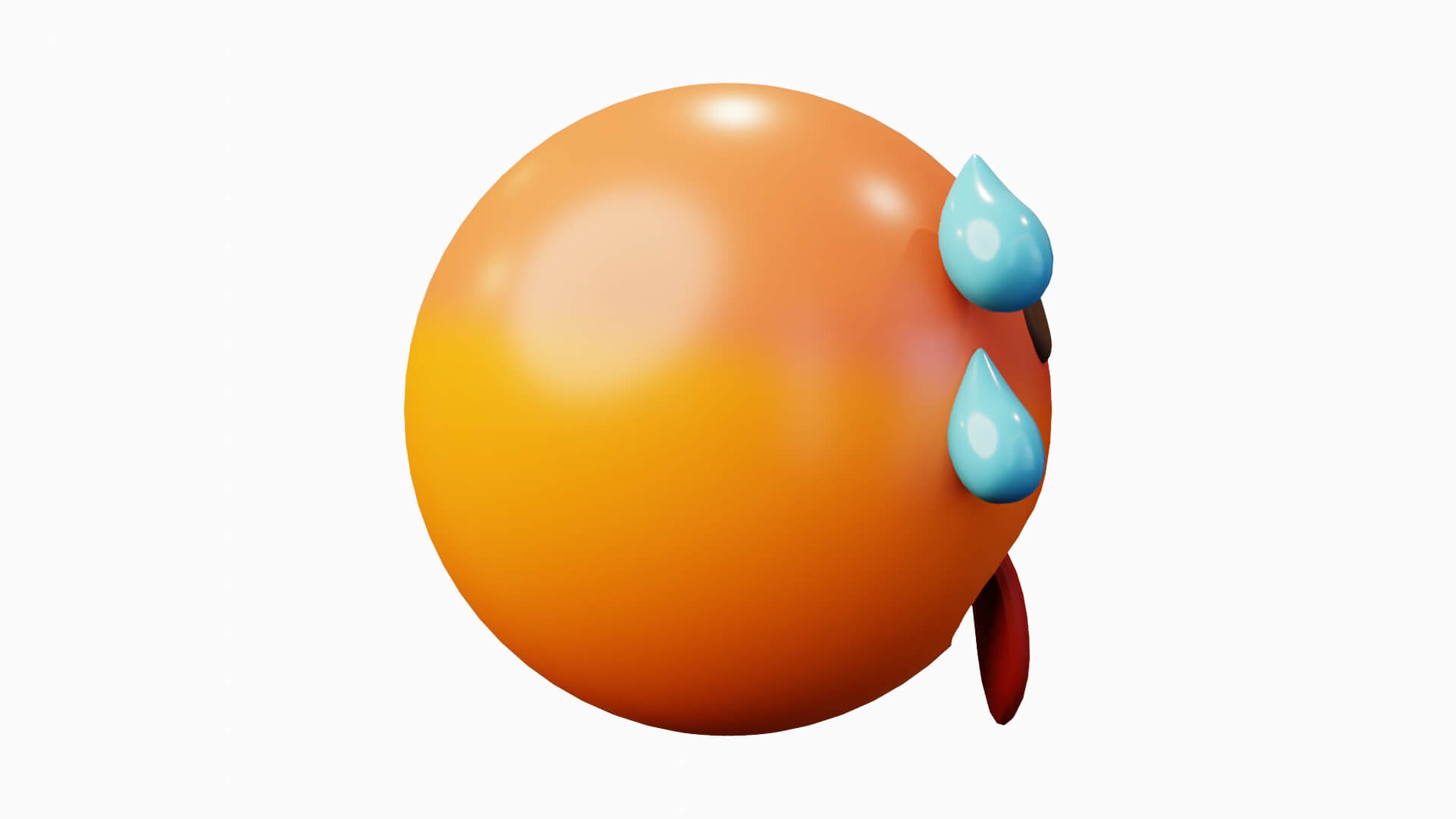 Overheated Face Emoticon Emoji or Smiley - 3D Model by cangbacang